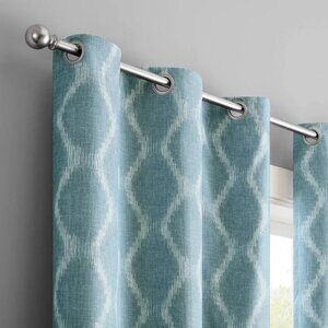 Eclipse | Accents | Eclipse Windsor Geo Blue Blackout Single Curtain Panel Grommet Hang 42 X 84 ...
